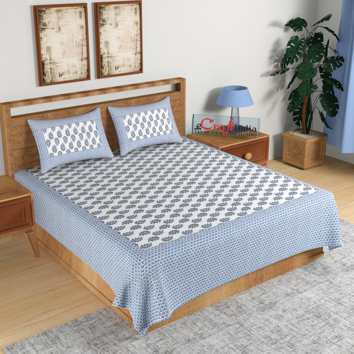 Buy Cotton Double King Size Bedsheets Online Bed Sheets Ecraftindia